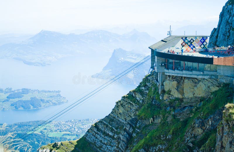 Lake of Lucerne and Funicular, Switzerland Stock Image - Image of ...