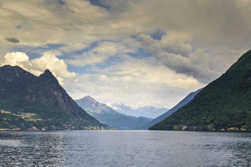 Lake Lugano, Switzerland stock photo. Image of spring - 128402270