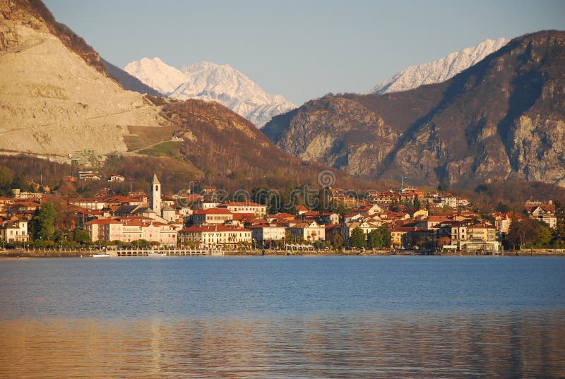 Lake Maggiore - Baveno, Italy. Stock Photo - Image of mountain ...