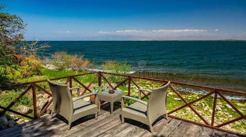 Lake Malawi from Luxury Lodge with Viewpoint Stock Photo - Image of ...