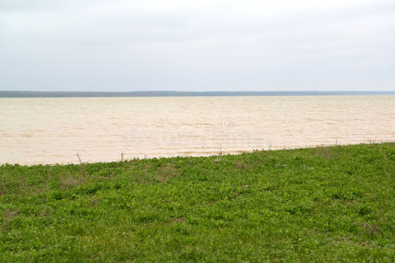 Lake Manych-Gudilo in Kalmykia. Spring Stock Image - Image of salty ...