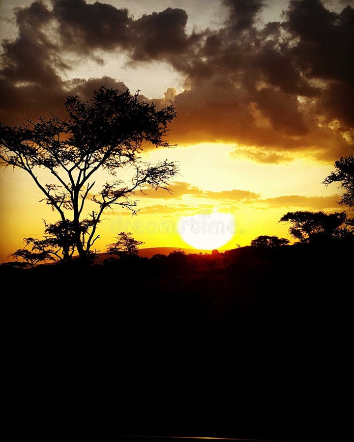 Bleeding sky stock image. Image of park, uganda, lake - 108915743