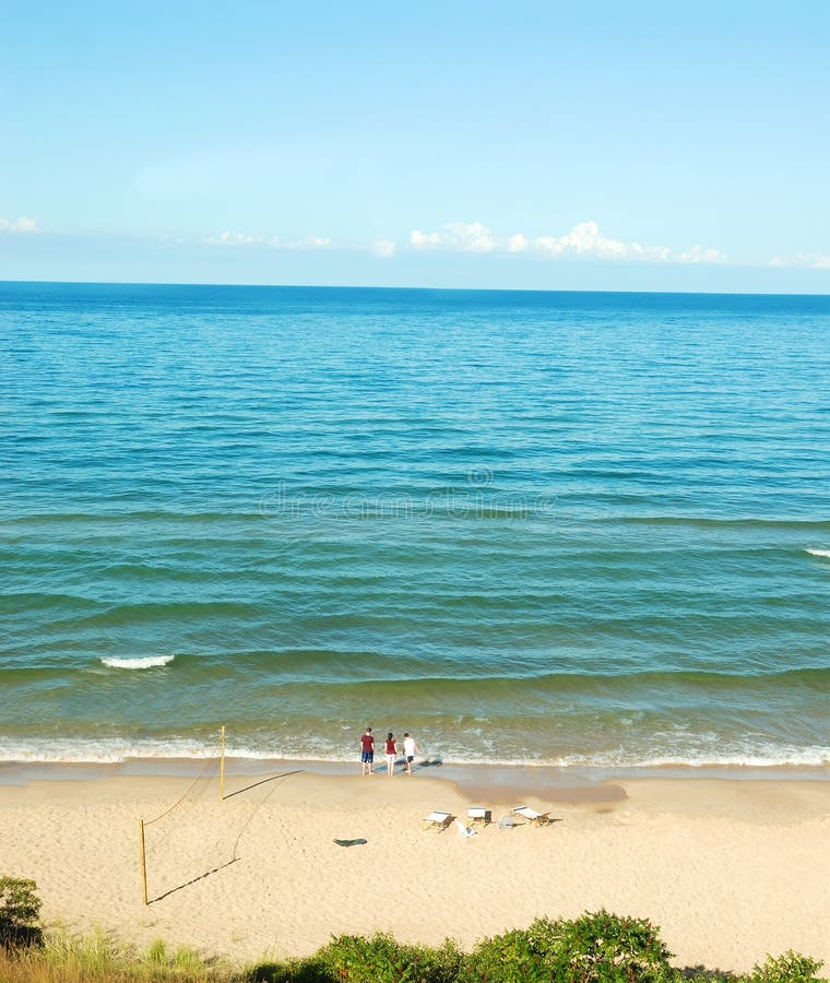 Lake Michigan Beach in the Sum Stock Photo - Image of beach, children ...