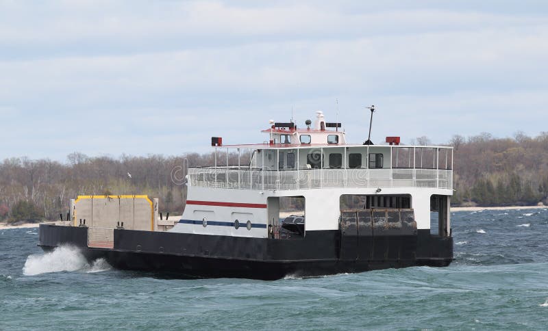 Lake Michigan Car Ferry stock image. Image of white, transportation ...