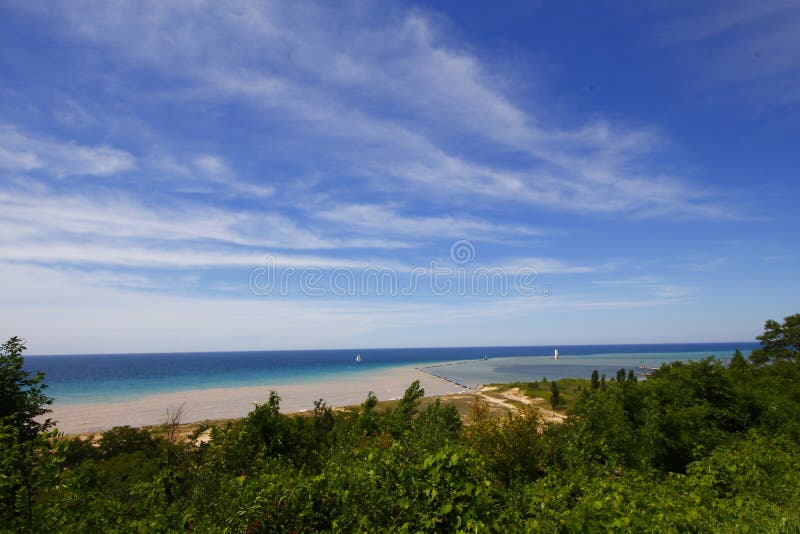 Elberta Beach, Frankfort, Michigan in Summer Stock Image - Image of ...
