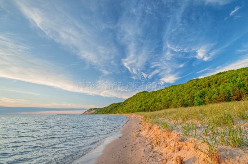 Lake Michigan Shoreline stock image. Image of natural - 15926461