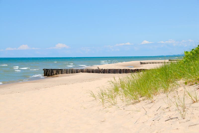 Lake Michigan Shoreline stock photo. Image of lake, sand - 980164