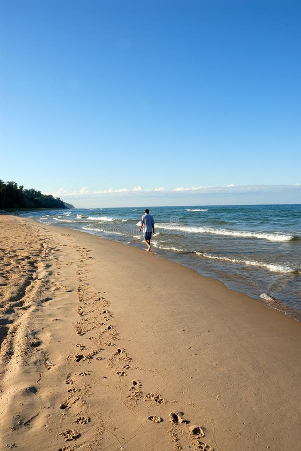 Lake Michigan Shoreline stock image. Image of green, beach - 980167