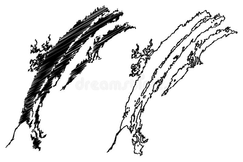 Lake Mistassini and Albanel (Canada, North America) Stock Vector ...