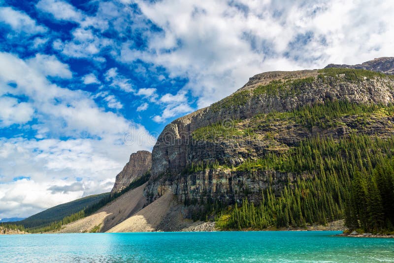 Lake Moraine, Banff stock photo. Image of stone, travel - 308608620