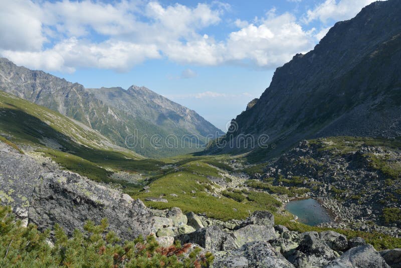 Lake in Mountain Valley Barguzinsky Ridge at Lake Baikal. Stock Image ...