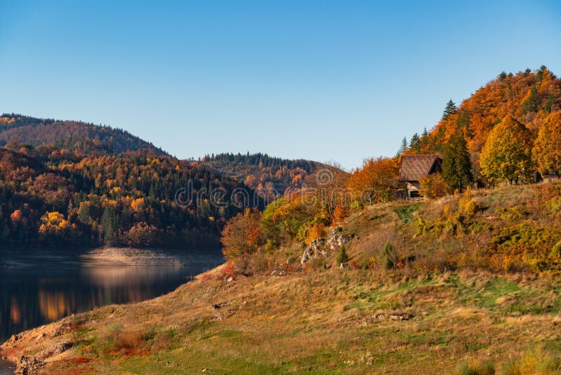 Lake in the Mountains at Autumn. Stock Photo - Image of mountains ...