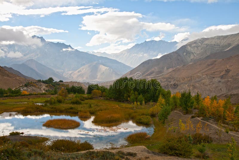 Lake in Mountains, the Himalayas Stock Photo - Image of lake, autumn ...