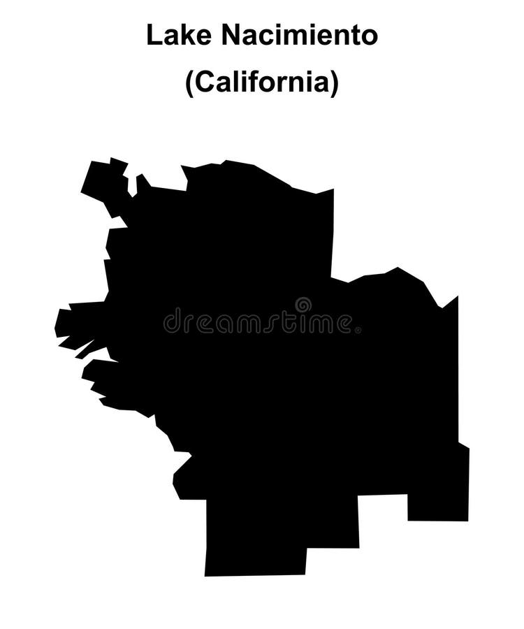 Lake Nacimiento Outline Map Stock Vector - Illustration of boundaries ...