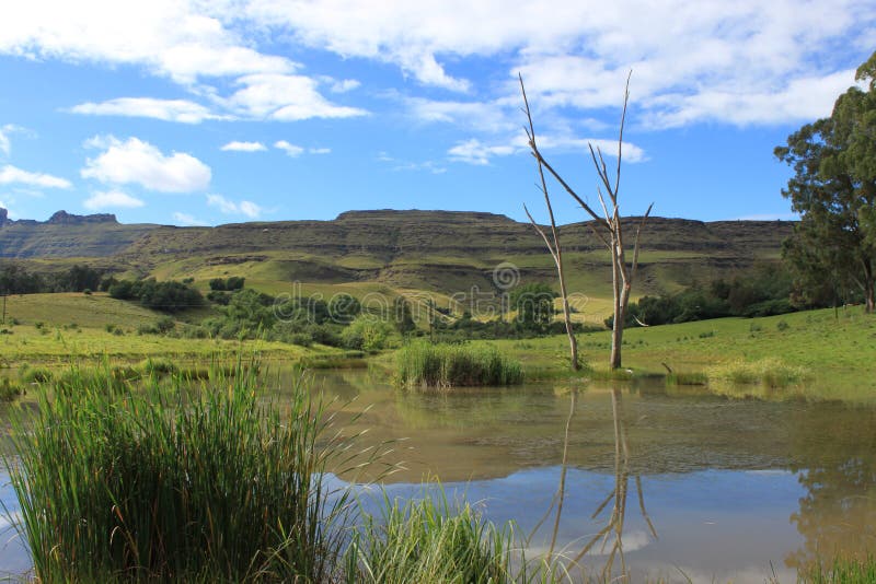 Lake Naverone stock photo. Image of trees, drakensberg - 36037698
