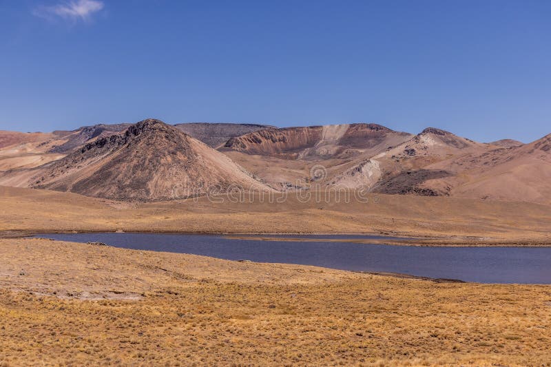 Lake Near Mismi Volcano, Pe Stock Image - Image of hiking, andes: 386854591