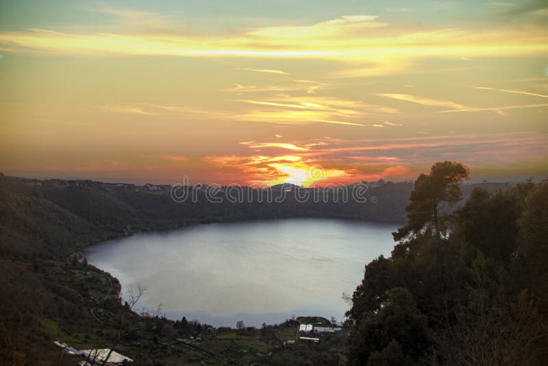 Lake of Nemi stock image. Image of italian, castles - 140569493