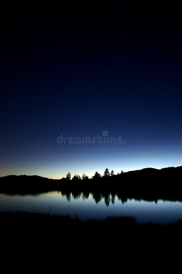 Lake at night stock image. Image of blue, reflection, dusk - 4135053