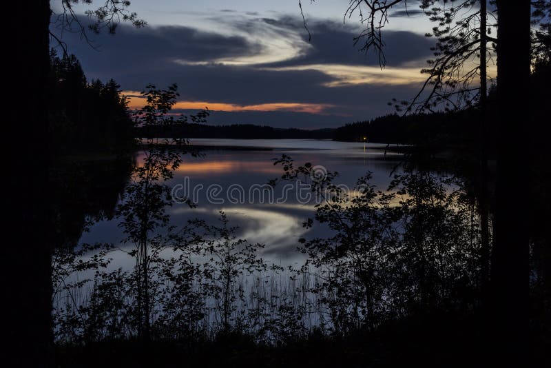 Lake at night stock photo. Image of nature, orange, beauty - 75756030
