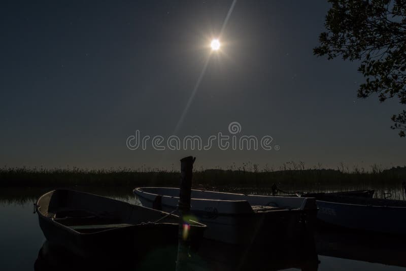 The lake at night stock photo. Image of season, surface - 42620210
