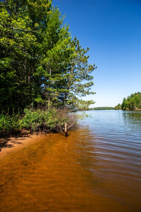 Lake Nokomis in Tomahawk, Wisconsin in the Summer Stock Photo - Image ...
