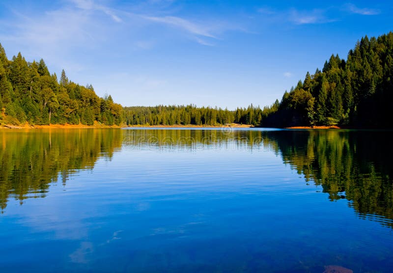 Lake in Northern California Stock Photo - Image of cloudy, seasonal ...