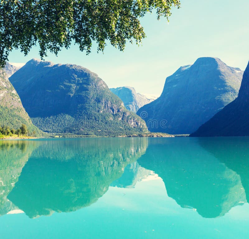Lake in Norway stock photo. Image of warm, north, picturesque - 54177618