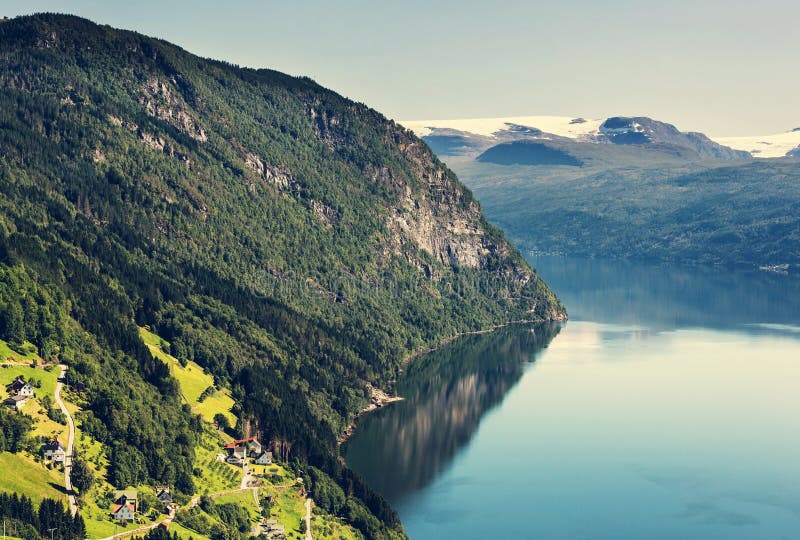 Lake in Norway stock image. Image of mountains, tranquility - 63909835