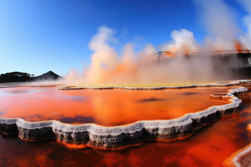 A Lake or Ocean with Visible Steam Emanating from Its Surface, Creating ...