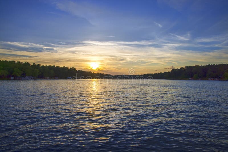 Lake Oconee at Sunset stock image. Image of lake, reflection - 313179669