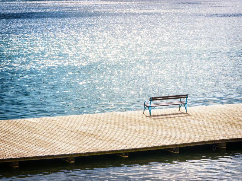 Park Bench Swamped by a Rising Sea Level Stock Photo - Image of level ...