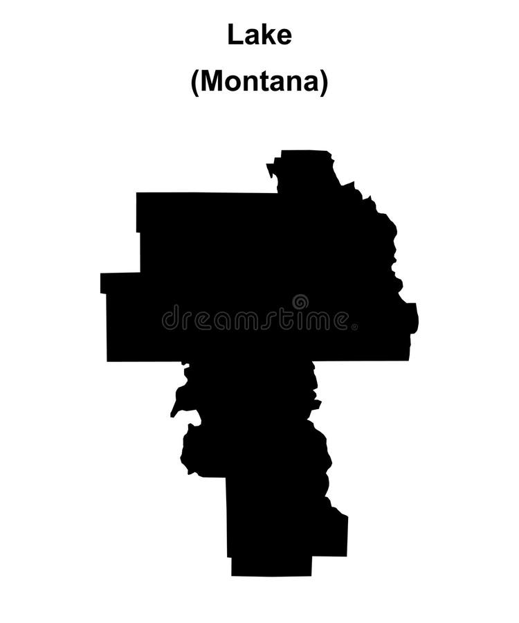 Lake outline map stock illustration. Illustration of montana - 361721914