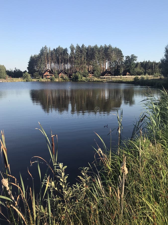 Lake outside the city stock image. Image of agriculture - 97913211