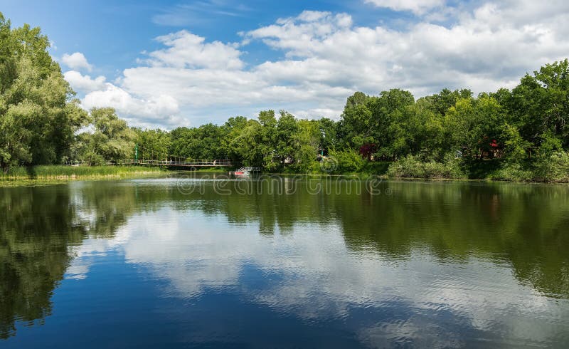 Lake in the park stock image. Image of forest, outdoor - 102509117