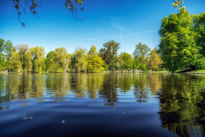 Lake in Park Stromovka in Prague, Czech Republic Stock Image - Image of ...