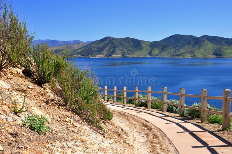 Lake pathway stock image. Image of hemet, still, recreation - 18487681