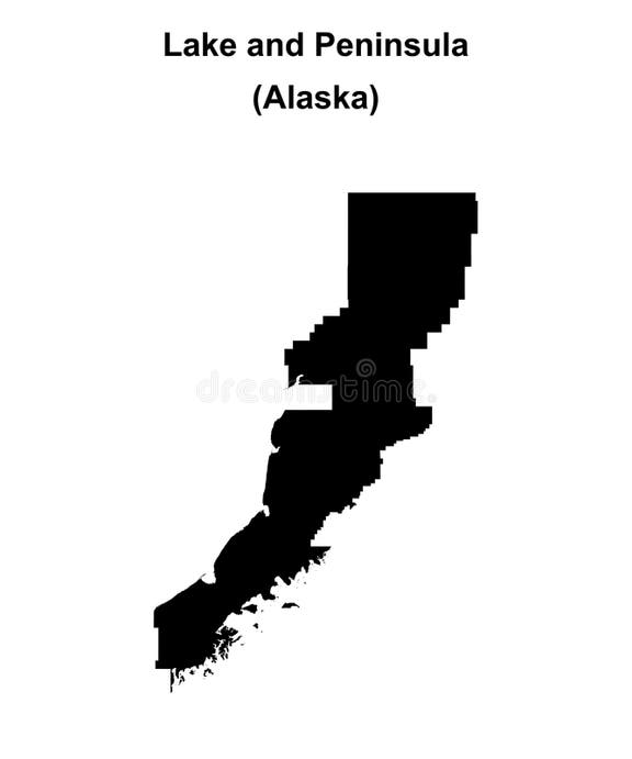Lake and Peninsula Outline Map Stock Vector - Illustration of empty ...