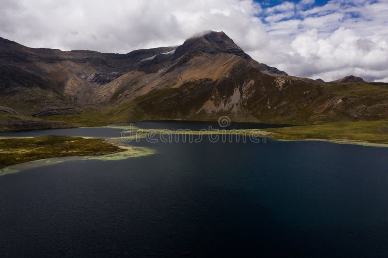 Lake in the Peruvian Andes stock image. Image of outdoor - 154659921