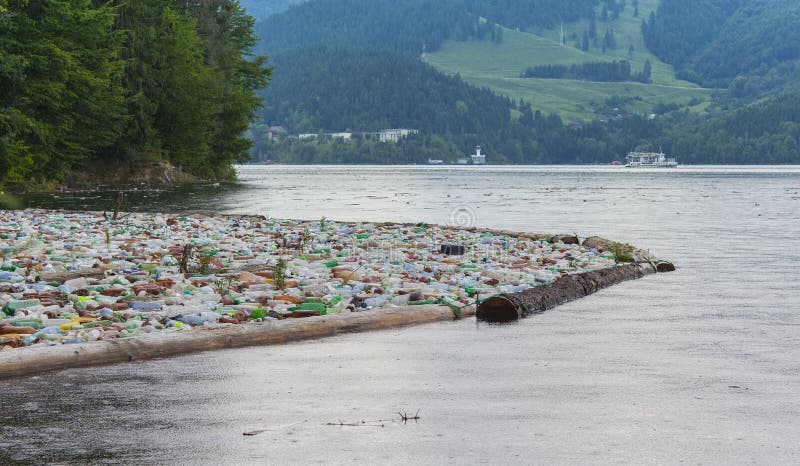 Lake Pollution with Plastic Bags and Toxic Waste Stock Image - Image of ...