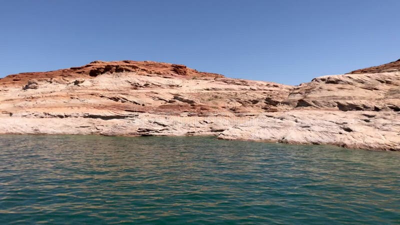 Lake Powell Rocks As Seen from Moving Boat Stock Footage - Video of ...