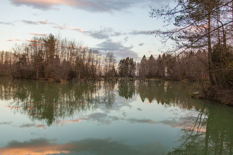 Lake in Preddvor stock photo. Image of natural, tree - 56733714