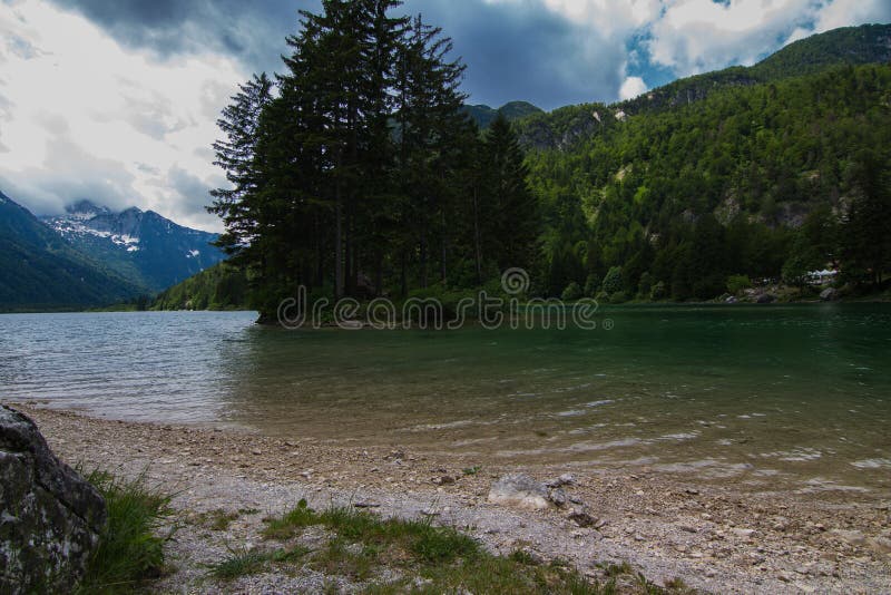 Lake Predil stock photo. Image of coast, region, beach - 43752470