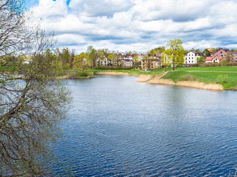 Lake in Priory Park in Gatchina Town, Russia Stock Image - Image of ...