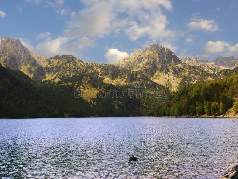 Lake in Pyrenees stock image. Image of meadow, mountain - 11361889