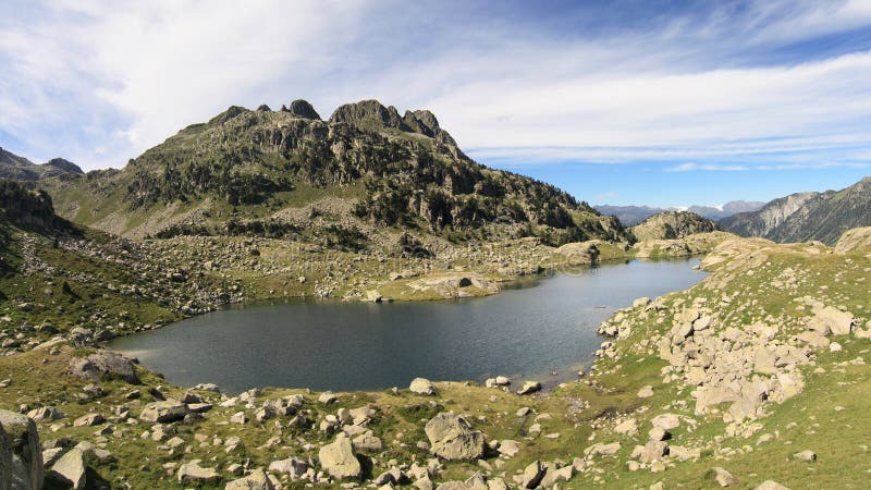 Lake in the Pyrenees stock image. Image of grass, mountain - 25769175
