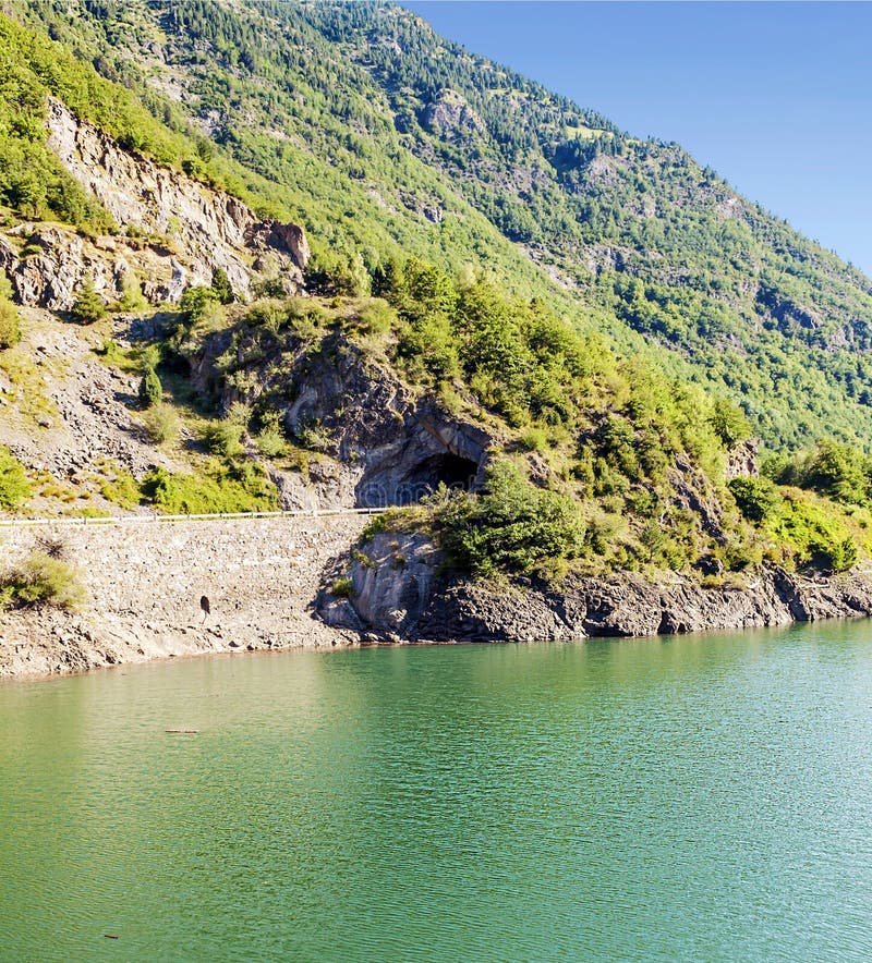 Lake in the pyrenees stock image. Image of panorama - 192591411