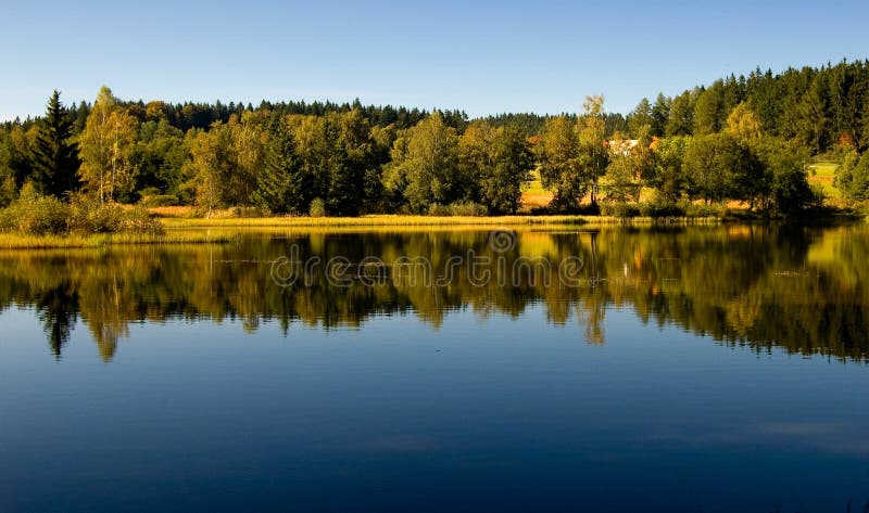 Lake with reflection stock photo. Image of forest, grass - 12865280