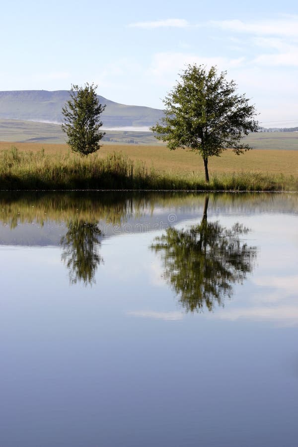 Lake reflection stock image. Image of africa, mist, vista - 287015