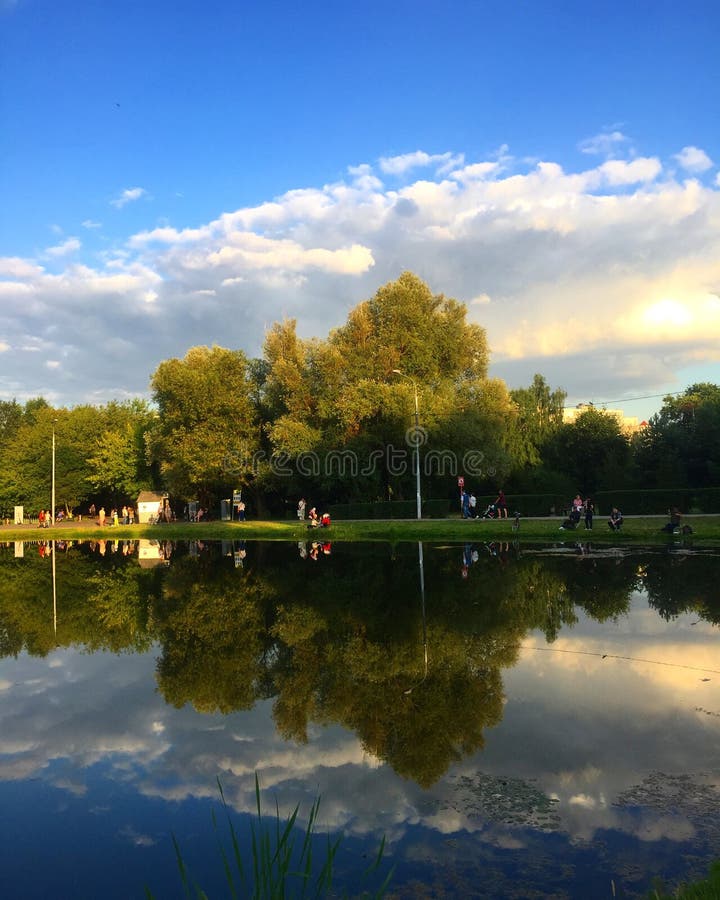 Lake stock image. Image of lake, clouds, reflection - 225853387