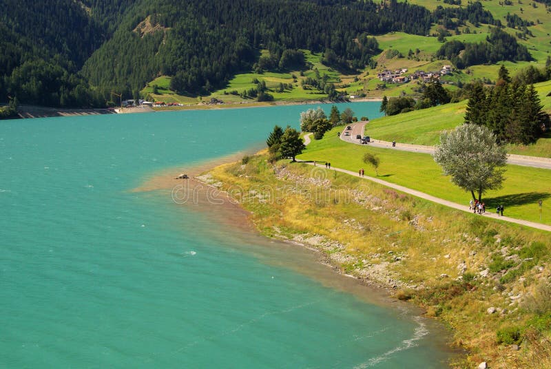 Lake Reschensee stock photo. Image of vinschgau, reschensee - 11404964